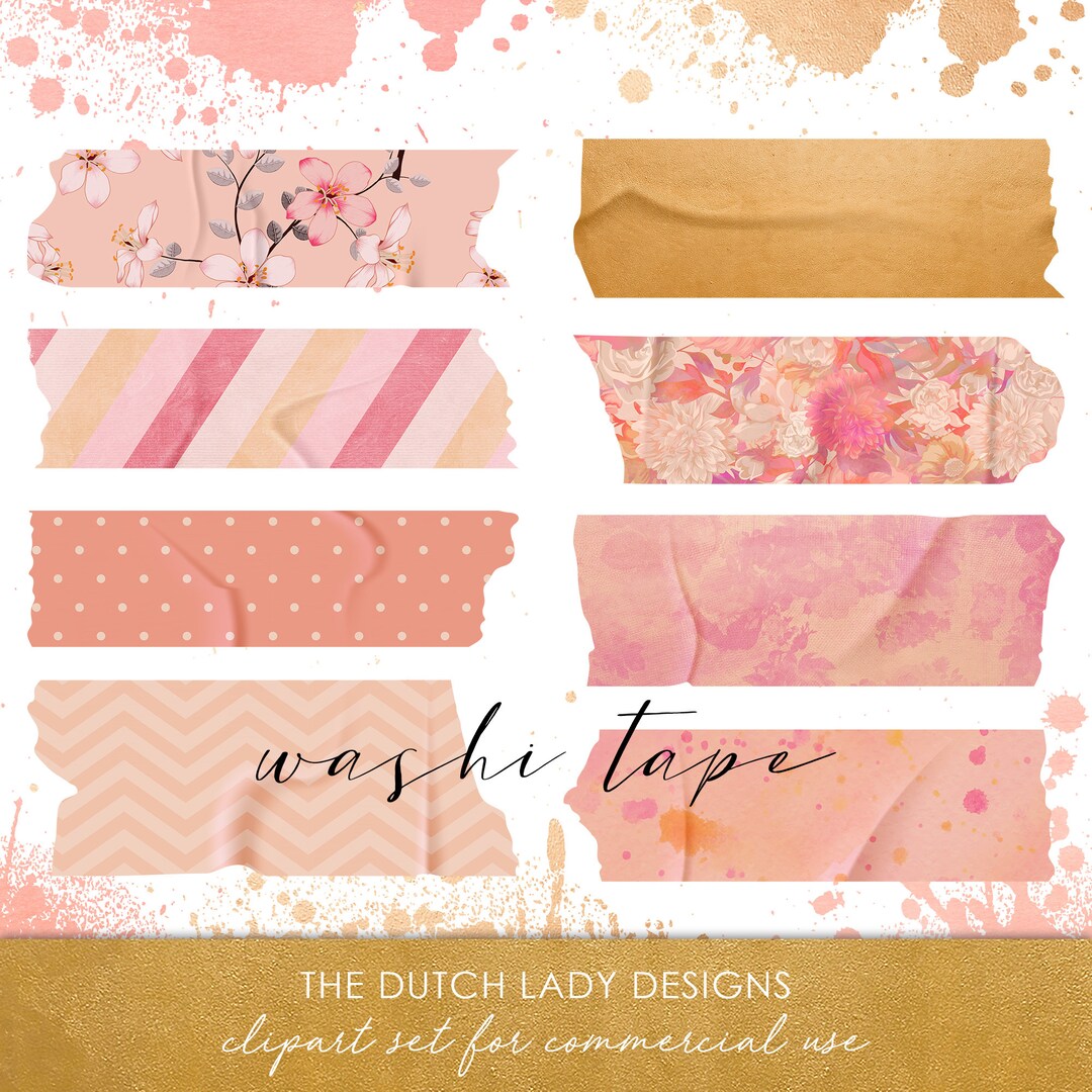 Washi Tape Clipart Set - Scrapbook - Crafts - Floral - Striped - Polka ...