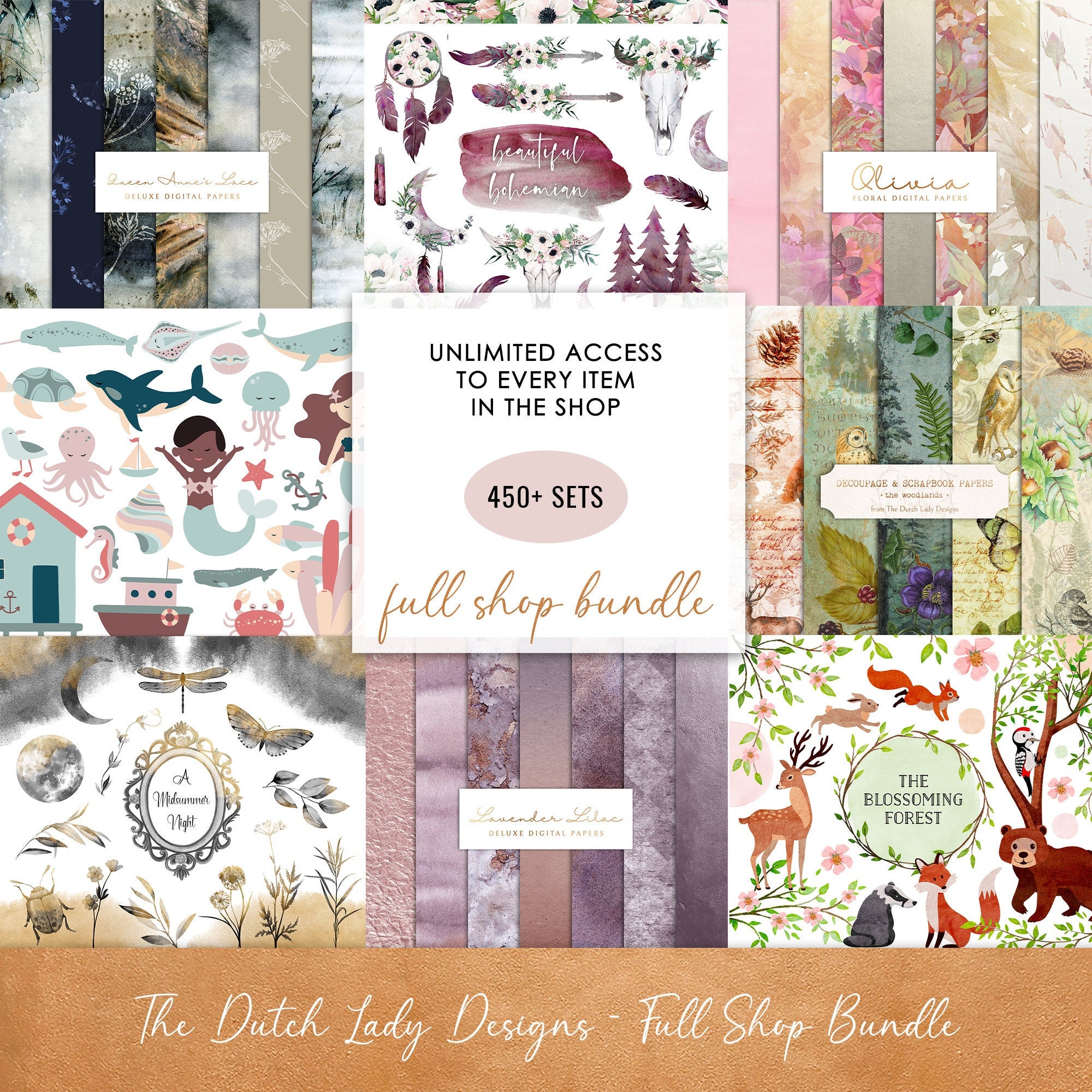 Full Shop Bundle Unlimited Online Access to Clipart & Papers | Etsy