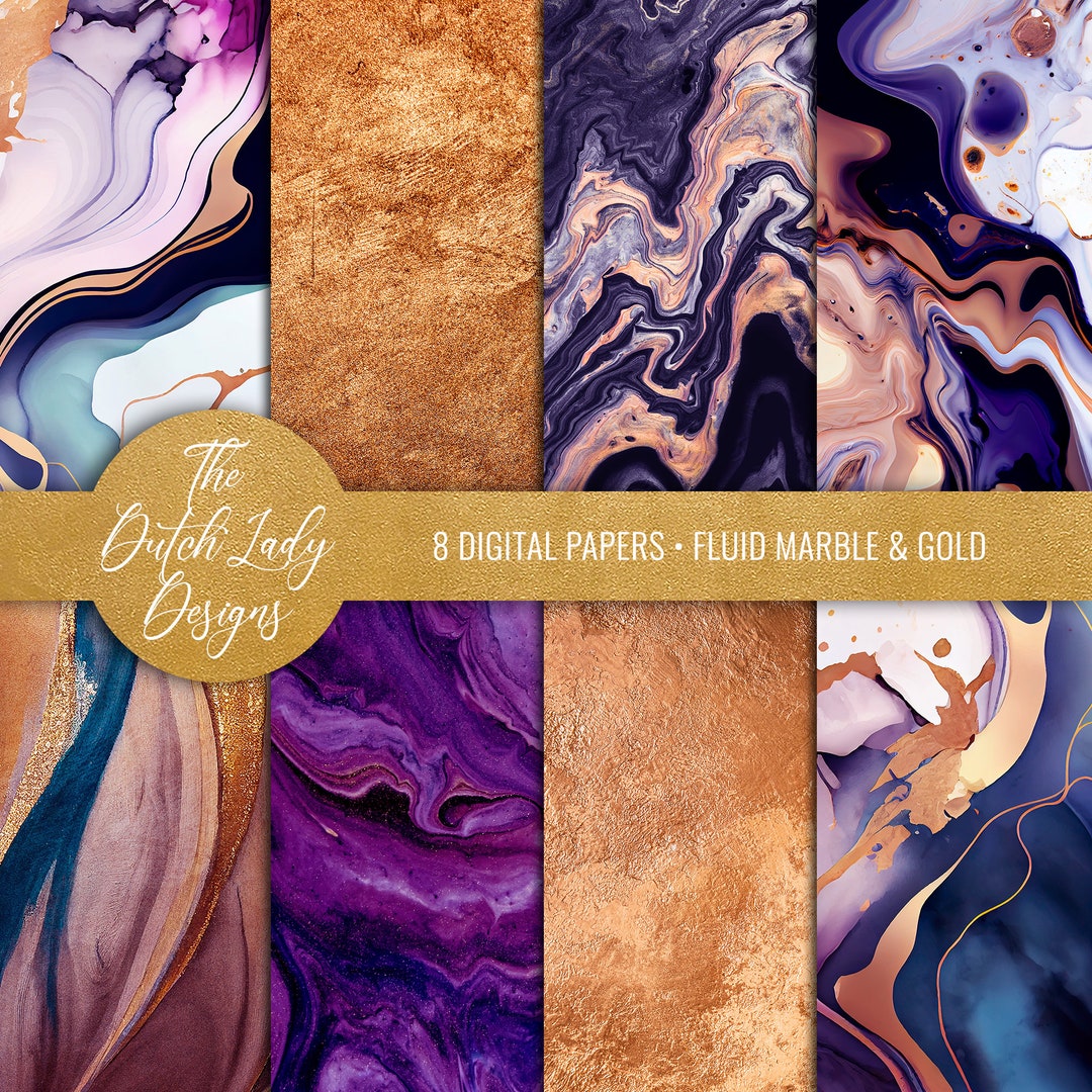 Digital Scrapbook Paper Set Printable Backgrounds Fluid - Etsy