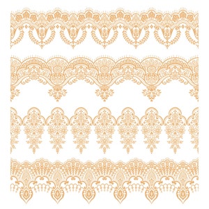 Vintage Lace Border Clipart Set in White Mint & Oker - Etsy