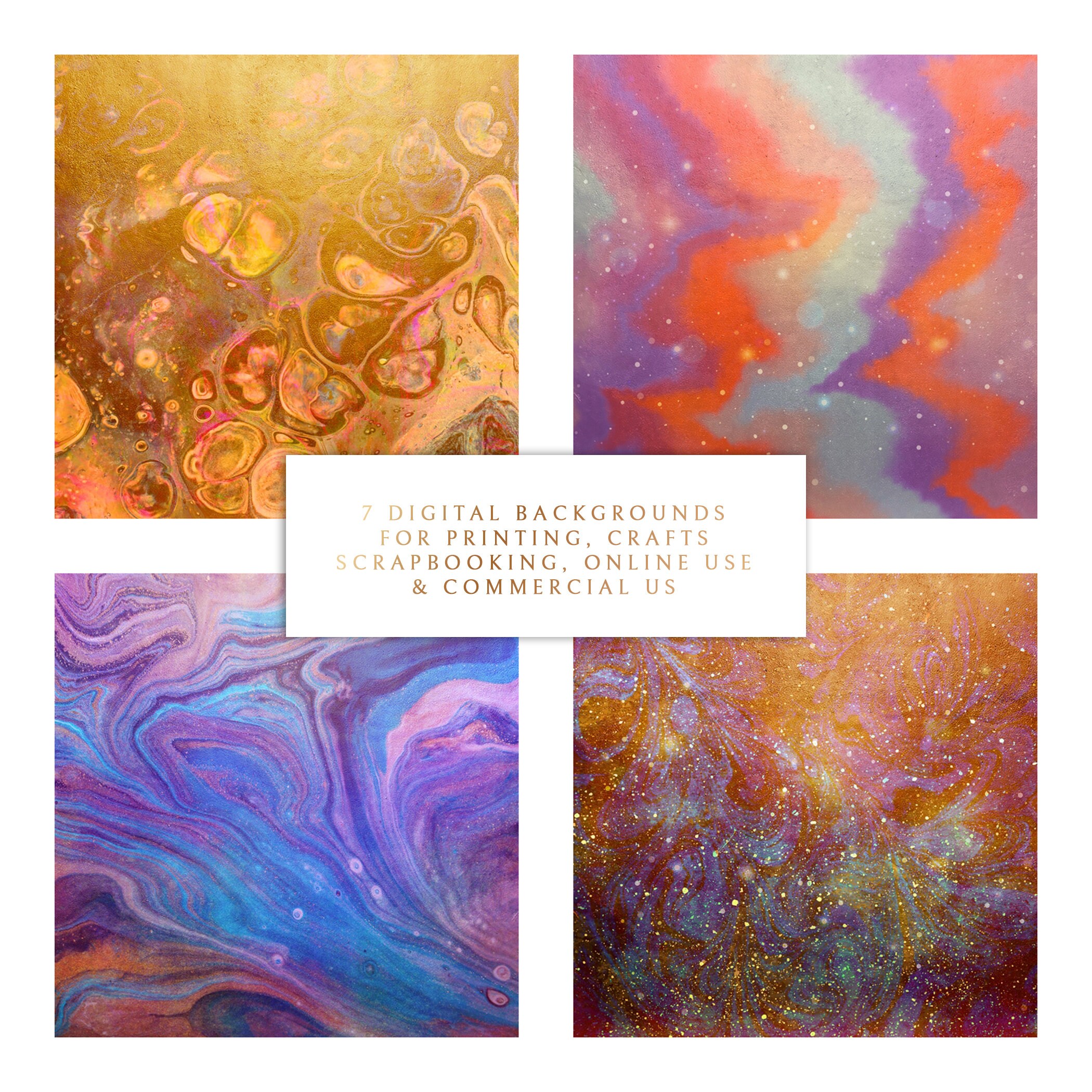 Digital Scrapbook Paper Set - Printable Papers - Textured Backgrounds ...