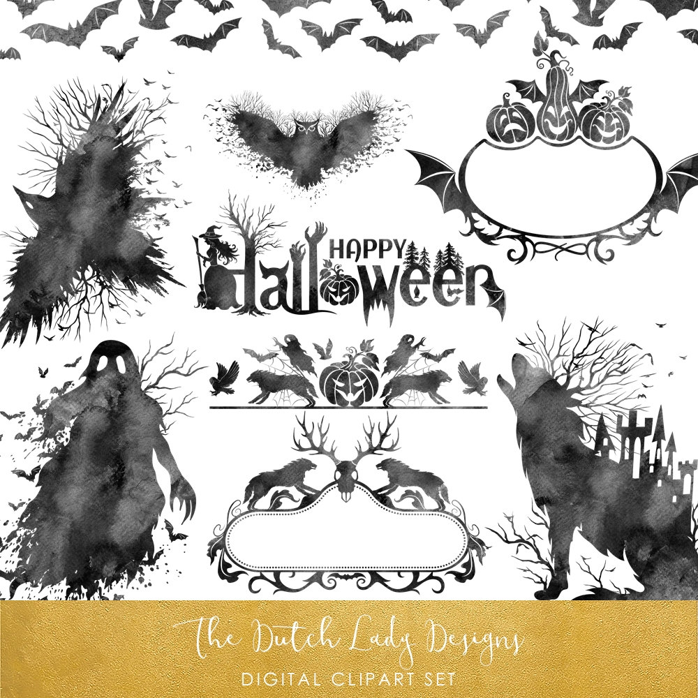 Kawaii Halloween Clipart Kawaii Halloween Cute Digital | Etsy