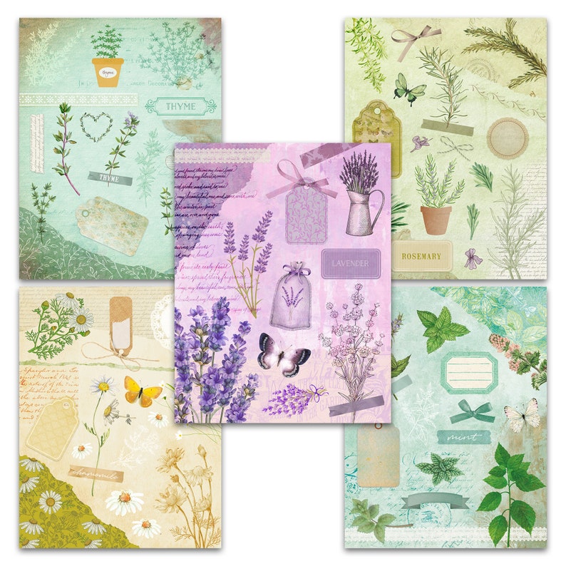 Digital Decoupage & Scrapbook Paper Set Printable - Etsy