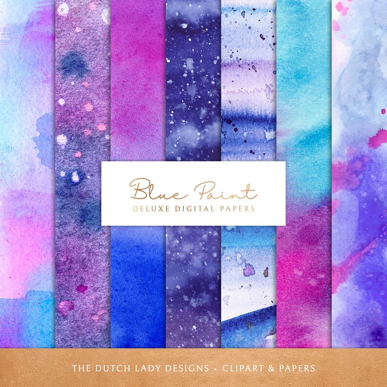 Blue Watercolor Digital Paper: Abstract Scrapbook Backgrounds (JPEG ...