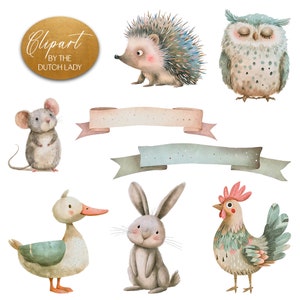 Nordic Spring Garden Clipart - Watercolor Kids Illustrations - Cute ...