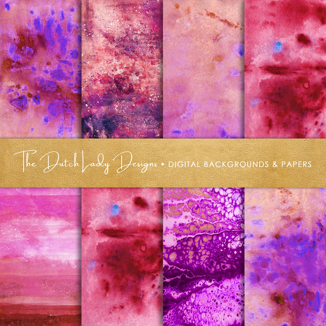 Digital Scrapbook Paper - Watercolor Backgrounds - Purple, Pink & Blue ...
