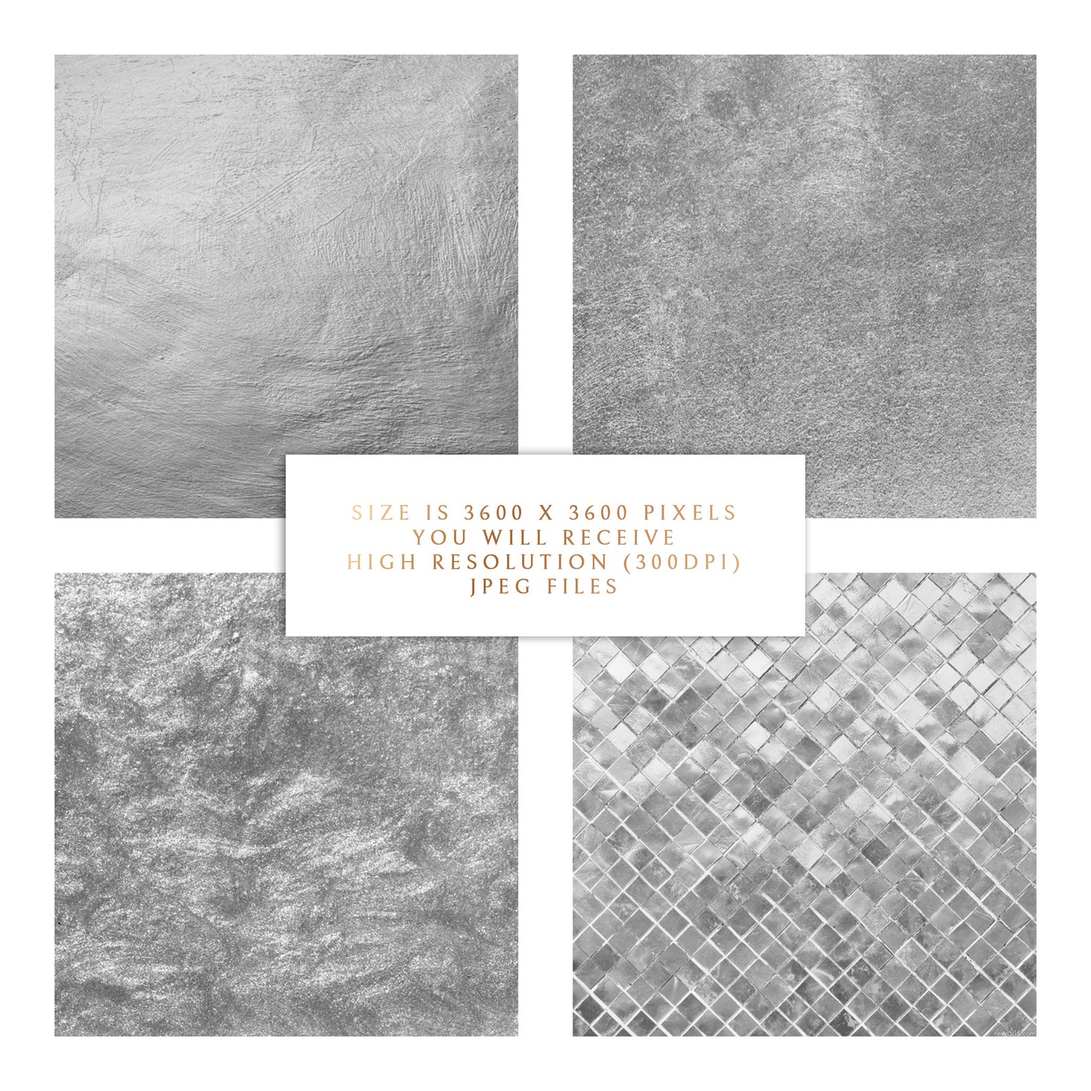 Silver Foil Paper Set Printable Papers Silver Backgrounds - Etsy