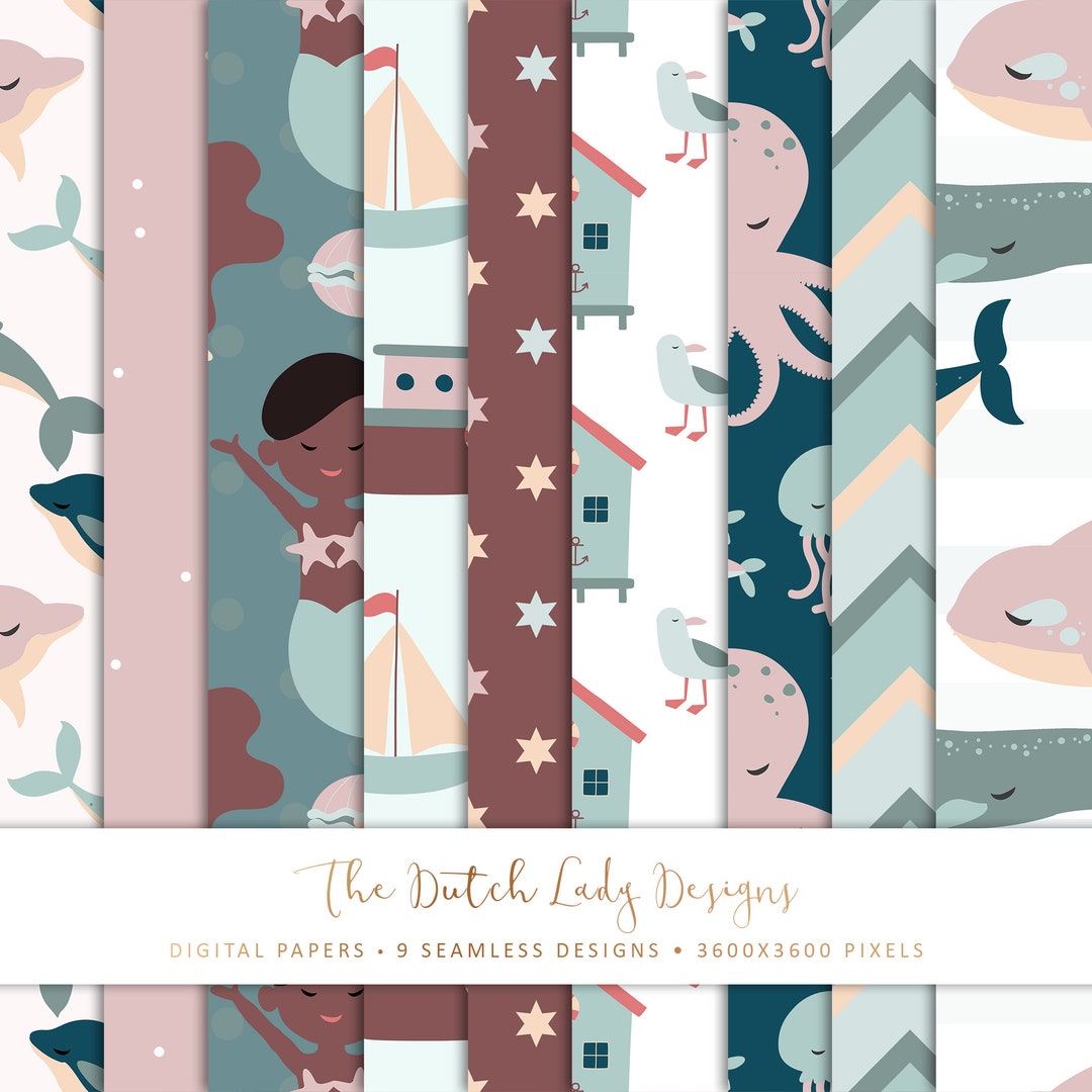 Digital Paper Set - Seamless Patterns - Scrapbook Designs - Tileable ...