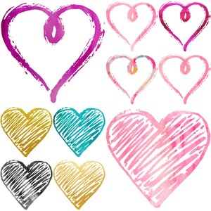 Funky Valentine Hearts Clipart Set - Sparkle & Paint - INSTANT DOWNLOAD ...