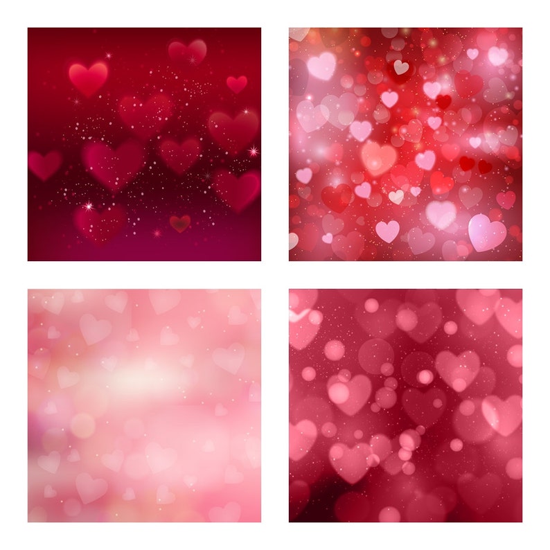 Digital Scrapbook Paper Valentine & Love Bokeh Style Heart - Etsy