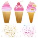 Summer Icecream Clipart Set Cones Popsicles Ink Splatter - Etsy