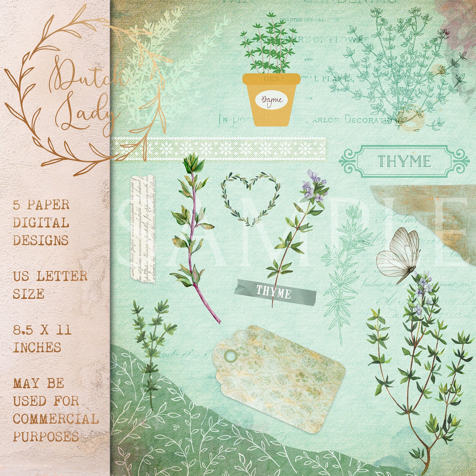 Digital Decoupage & Scrapbook Paper Set Printable - Etsy