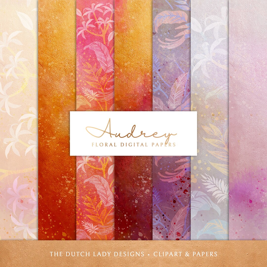 Digital Scrapbook Paper Set - Printable Papers - Floral Backgrounds ...