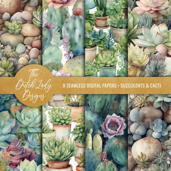 Succulent Printable Patterns Template - Etsy