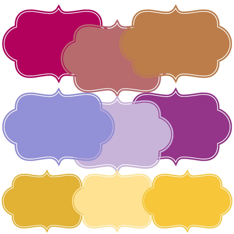 Label Clipart Set Label Silhouette in 50 Color Versions - Etsy