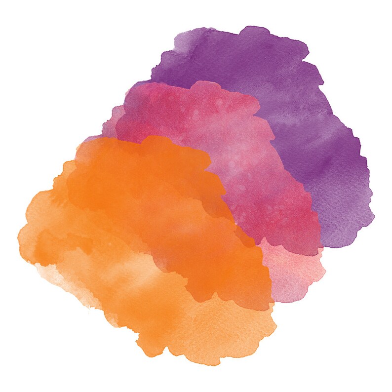 Watercolor Splotches & Smears in Pink Purple and Orange - Etsy