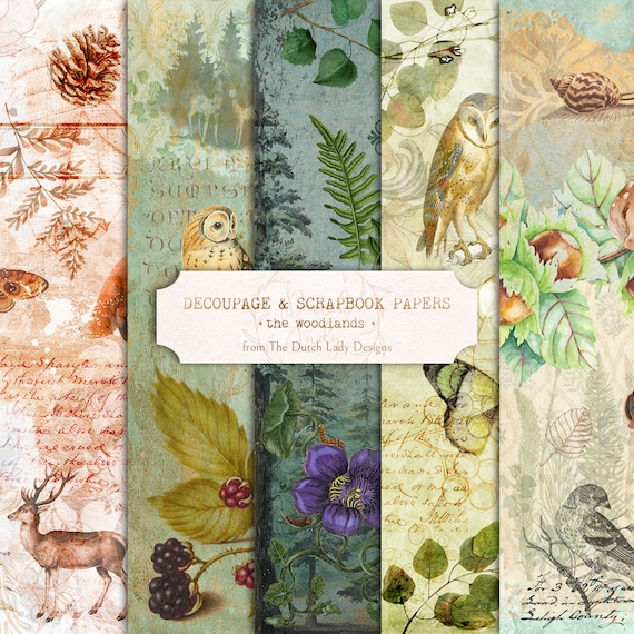 Digital Decoupage & Scrapbook Paper Set Printable - Etsy