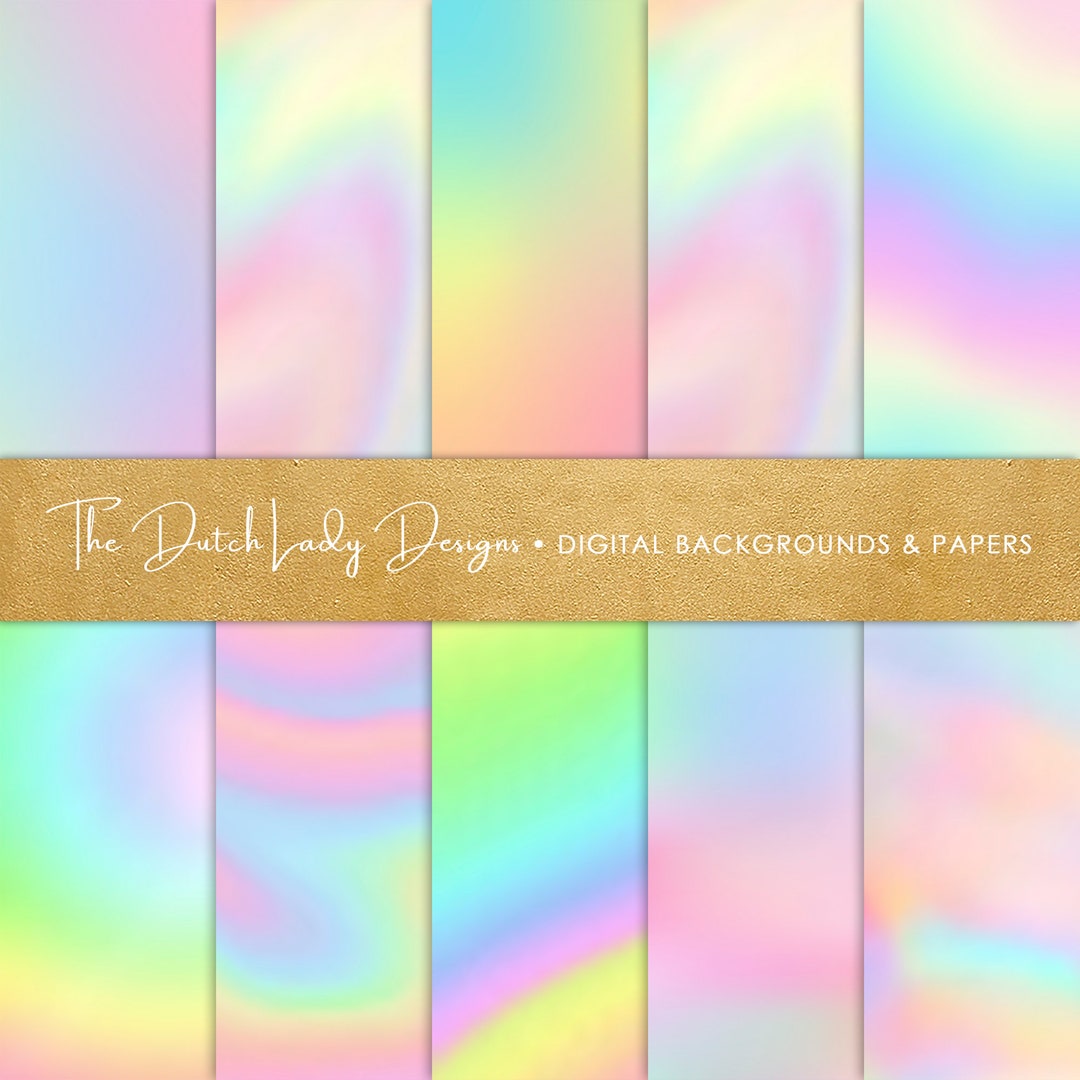 Digital Scrapbook Paper - Unicorn Rainbow Gradients - Abstract ...