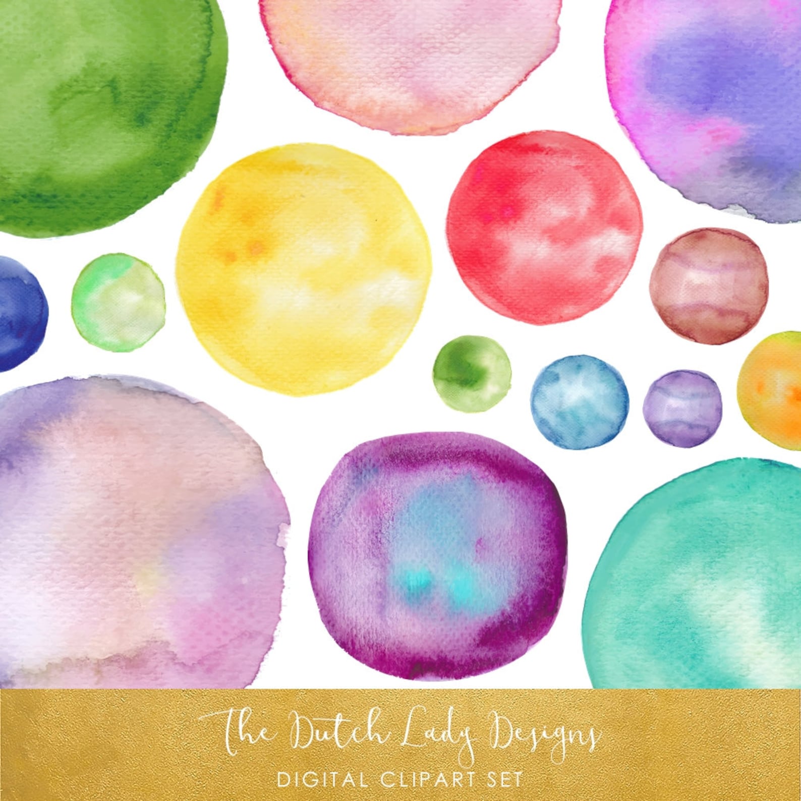 Watercolor Bullet Clipart With Waterpaint Paper Texture | Etsy