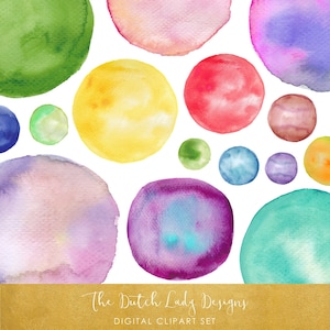 Watercolor Bullet Clipart - With Waterpaint Paper Texture - INSTANT ...