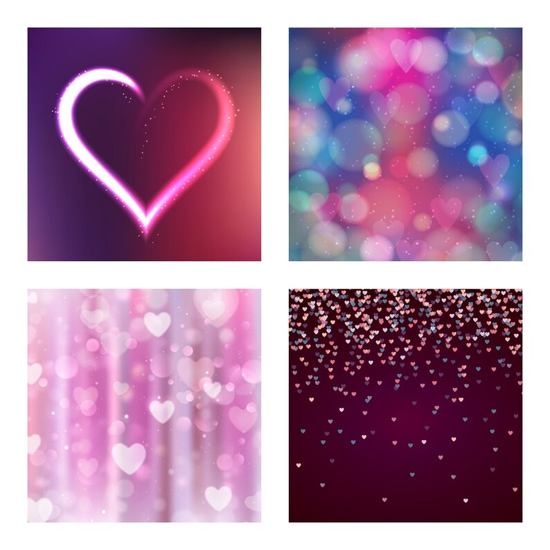 Digital Scrapbook Paper Valentine & Love Bokeh Style Heart - Etsy