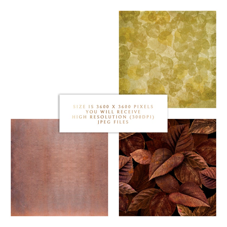 Digital Scrapbook Paper Set Printable Backgrounds Leaves - Etsy