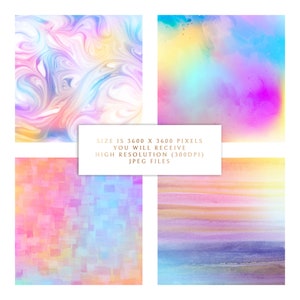 Digital Scrapbook Paper Set - Printable Backgrounds - Rainbow - Fantasy ...