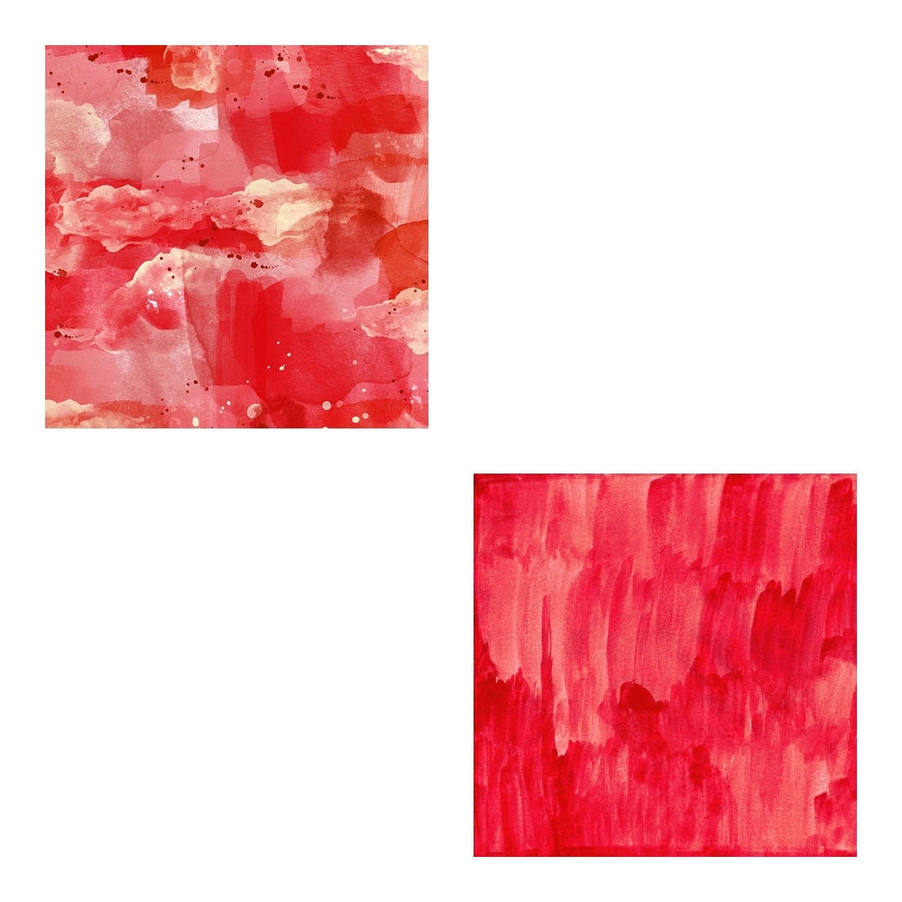 Digital Scrapbook Paper Red as Fire Watercolor Backgrounds - Etsy