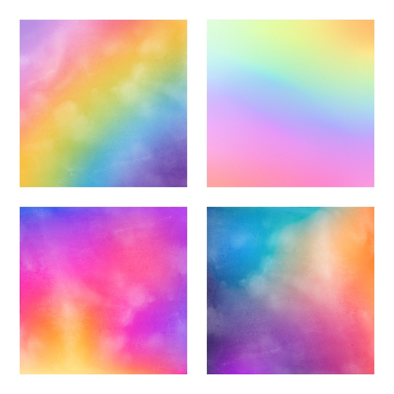 Digital Scrapbook Paper Distressed Rainbow Gradients - Etsy