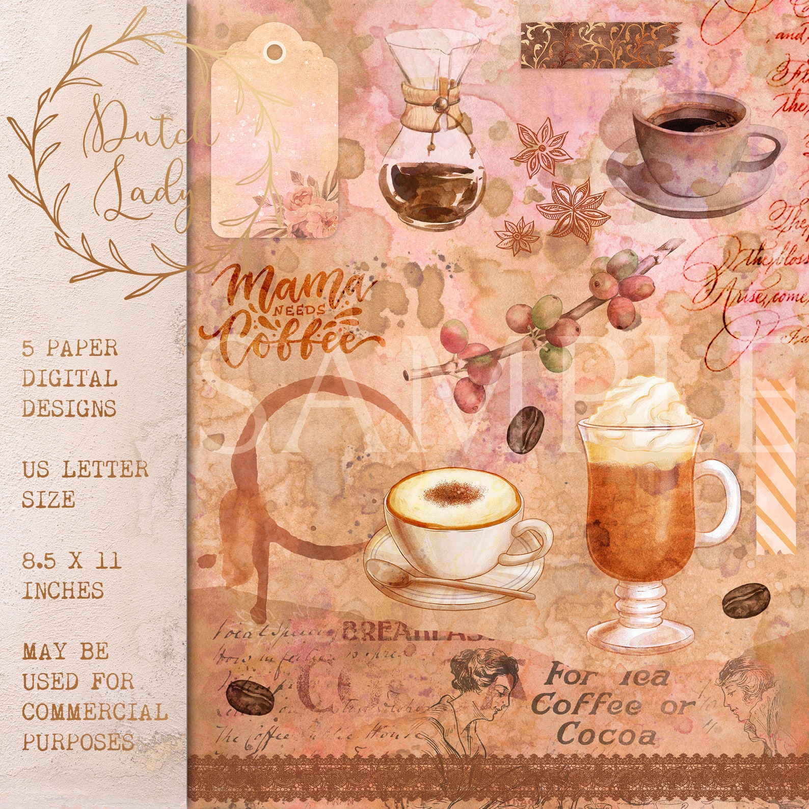 Digital Decoupage & Scrapbook Paper Set Printable - Etsy
