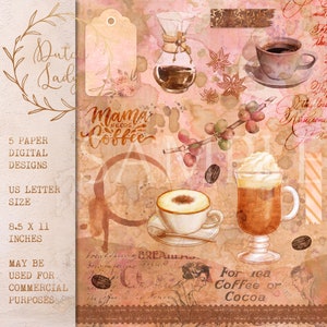 Digital Decoupage & Scrapbook Paper Set - Printable Backgrounds - US ...