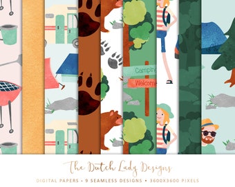 Woodland Animals Digital Paper Set Seamless Scrapbook Paper - Etsy