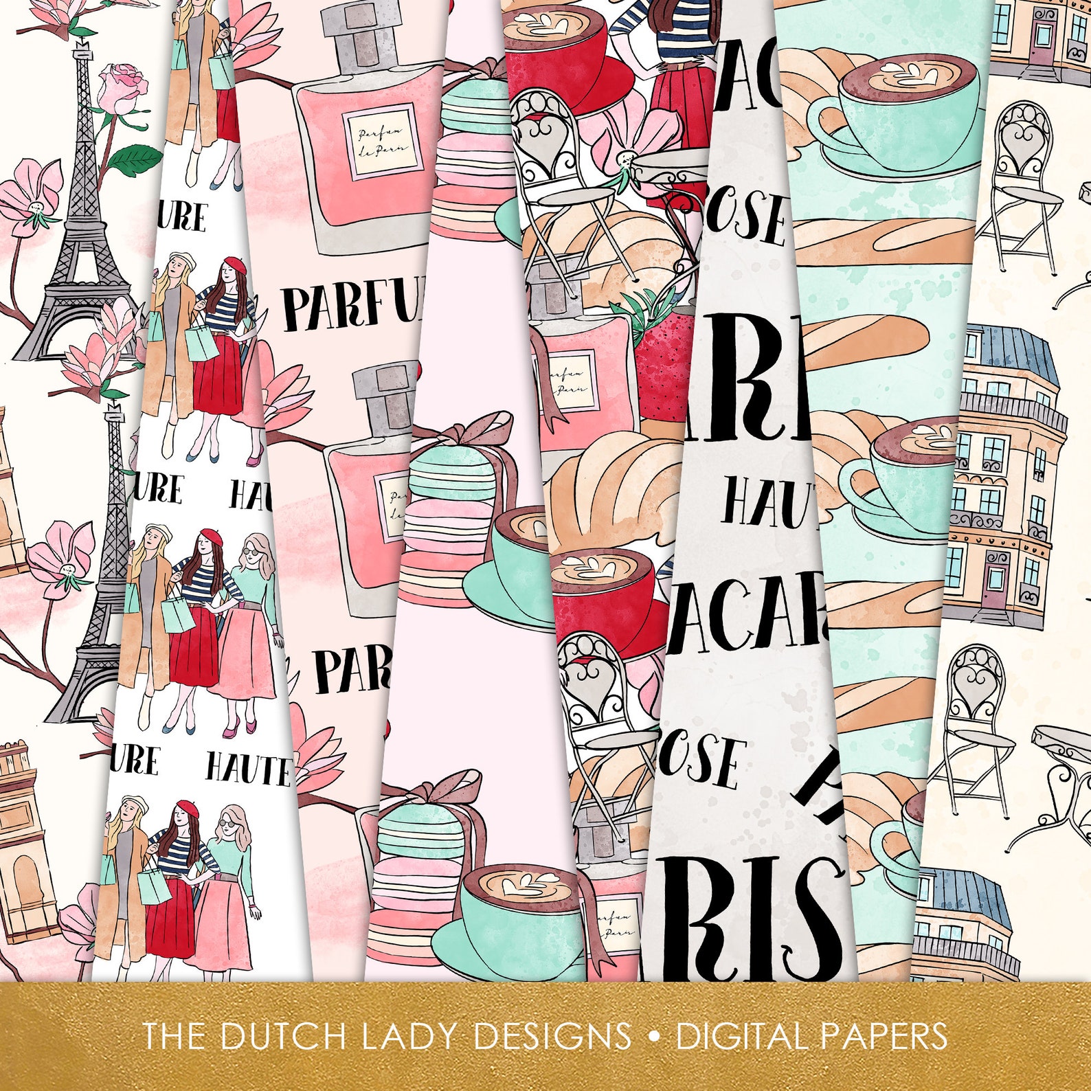 Digital Paper Set Seamless Patterns Scrapbook Designs - Etsy