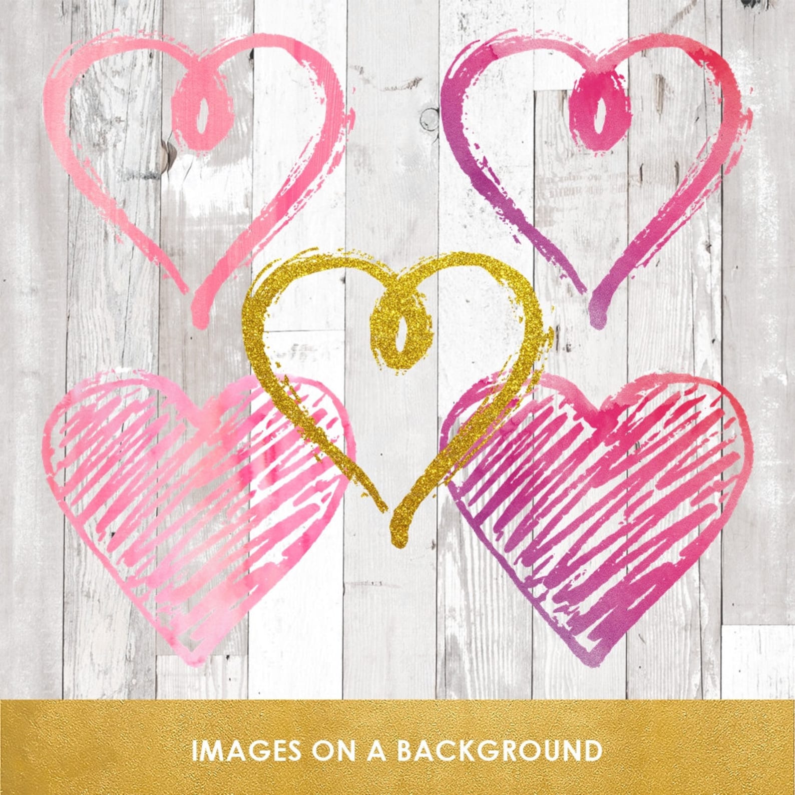 Funky Valentine Hearts Clipart Set - Sparkle & Paint - INSTANT DOWNLOAD ...