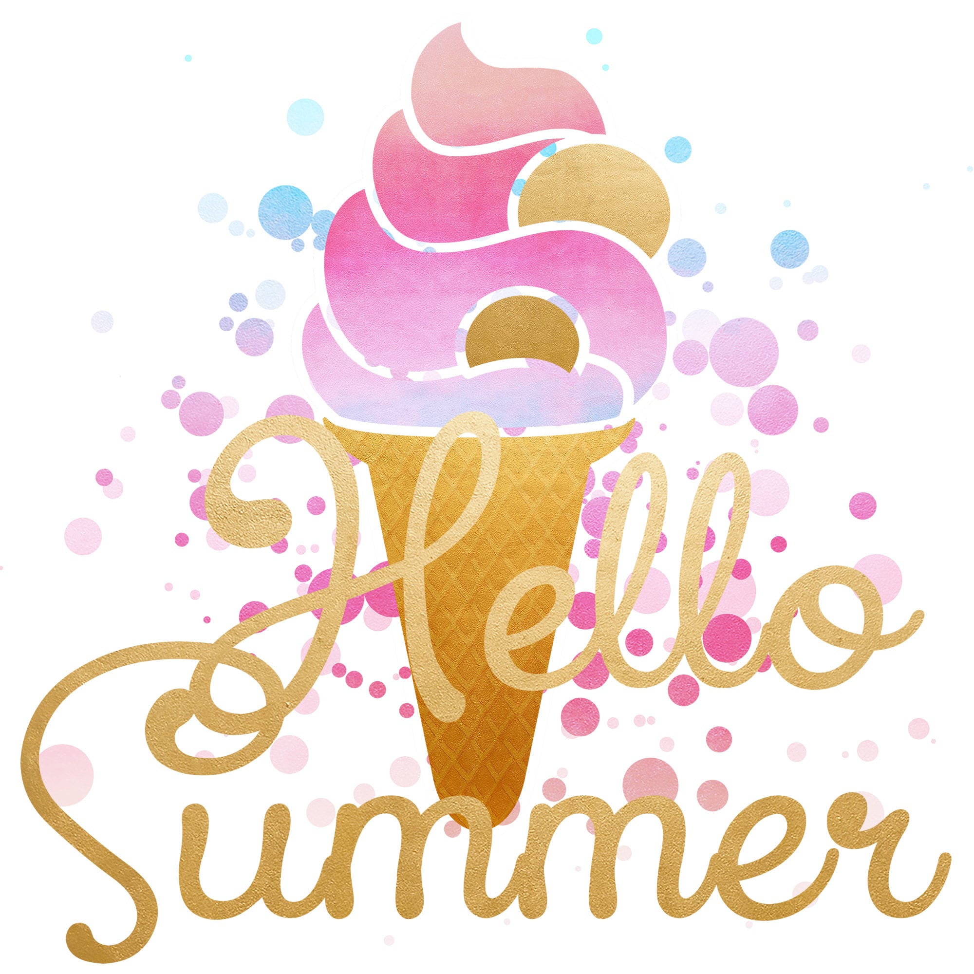 Summer Icecream Clipart Set Cones Popsicles Ink Splatter | Etsy