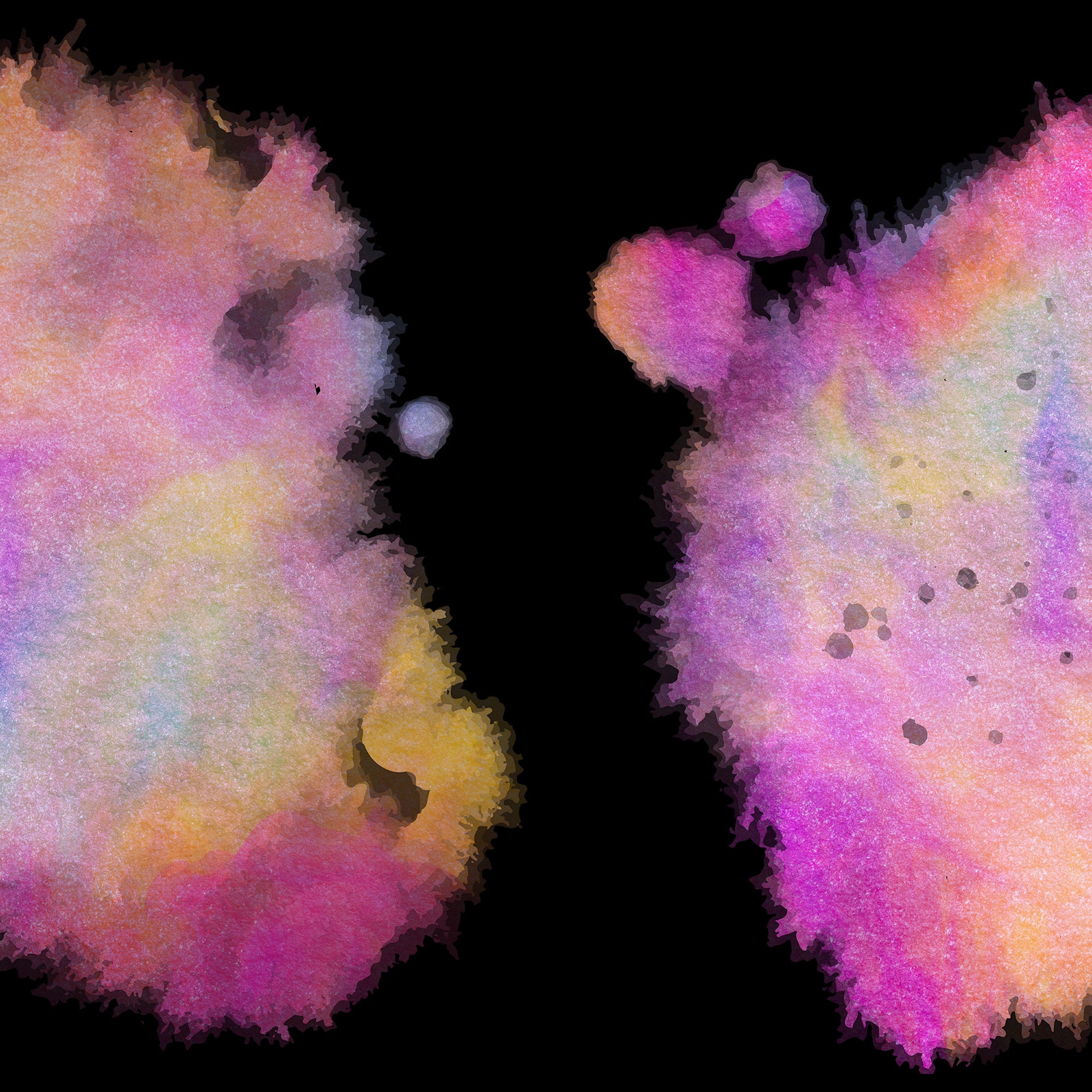 Rainbow Ink Stain Clipart Set Fuzzy Texture Fantasy Images - Etsy