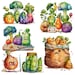 The Grumpy Vegetables Clipart Set - Cute & Funny Cartoon Watercolor ...