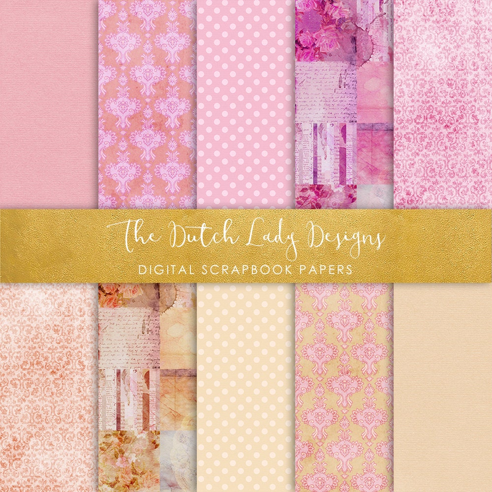 Digital Scrapbook Paper Elegant Vintage Backgrounds & | Etsy México