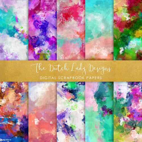 Digital Scrapbook Paper Set Printable Backgrounds Textures - Etsy