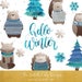 Winter Forest Friends Clipart Set Forest Animals, Pine Trees ...