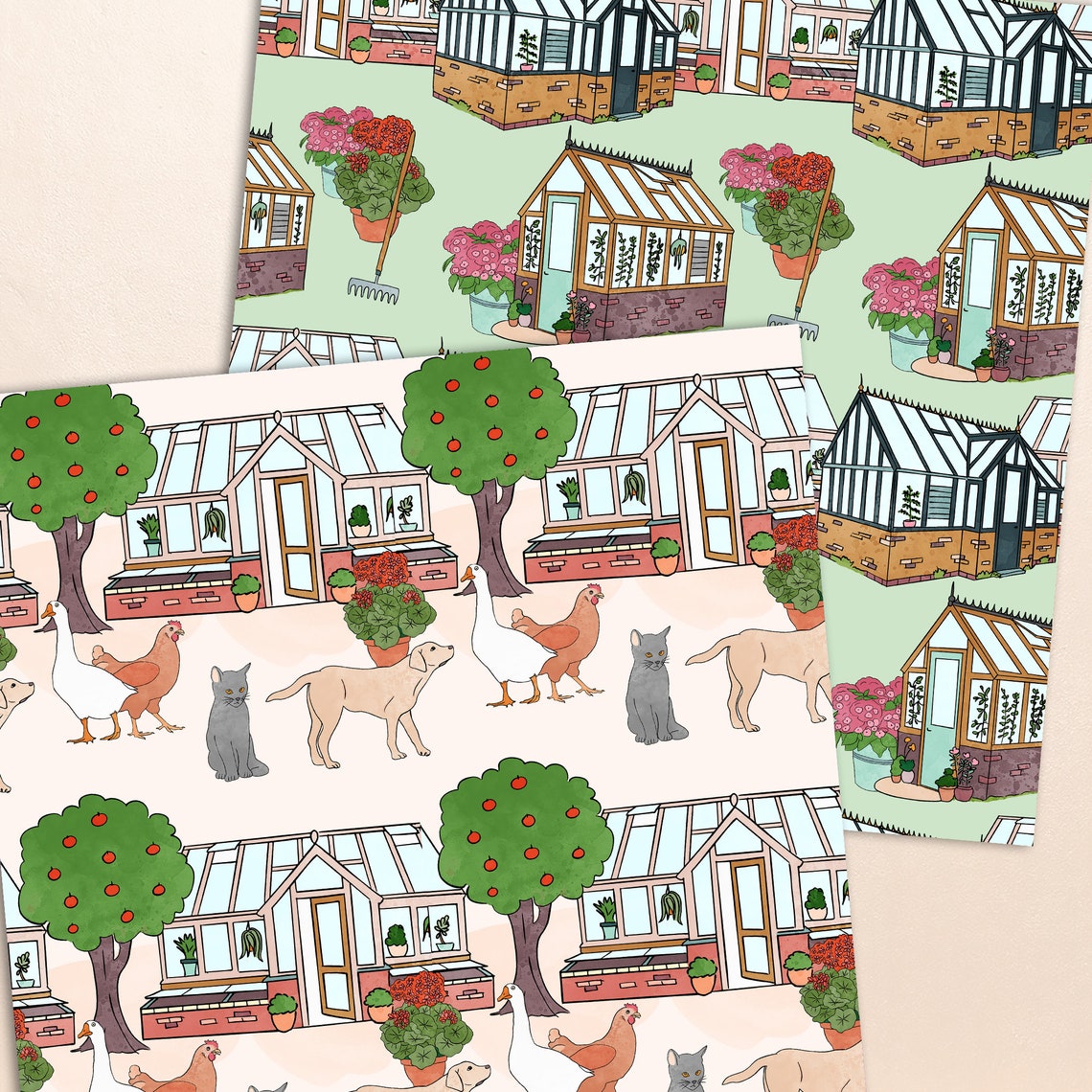 Digital Paper Set Seamless Patterns Scrapbook Designs - Etsy