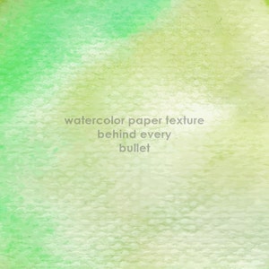 Watercolor Bullet Clipart - With Waterpaint Paper Texture - INSTANT ...