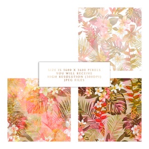 Digital Scrapbook Paper Set - Printable Papers - Tropical Floral ...