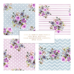 Digital Scrapbook Paper Set - Printable Backgrounds - Floral ...