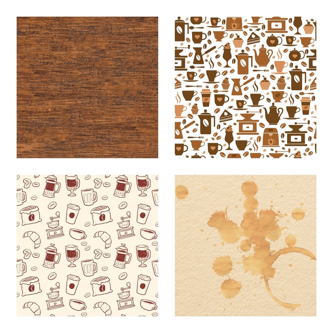 Digital Scrapbook Paper Coffee Break Coffee Beans Coffee - Etsy