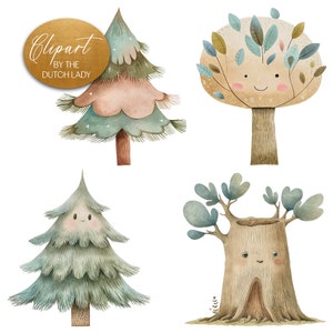 Nordic Spring Garden Clipart - Watercolor Kids Illustrations - Cute ...
