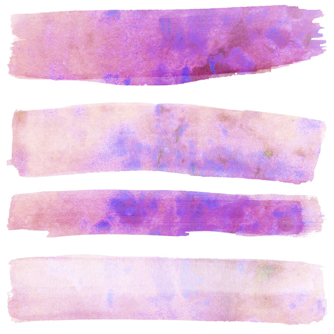 Purple Splotch Clipart Set Watercolor Brush Smears & Ink | Etsy
