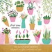 Spring Flower Clipart Set: Floral Bouquets and Potted Plants (PNG Files ...