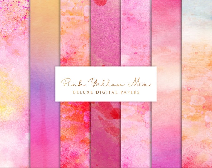 Digital Scrapbook Paper Set Printable Backgrounds Pink - Etsy