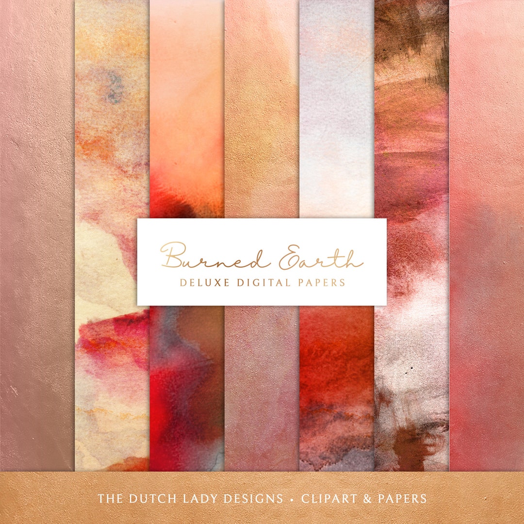Digital Scrapbook Paper Set - Printable Papers - Burned Earth ...